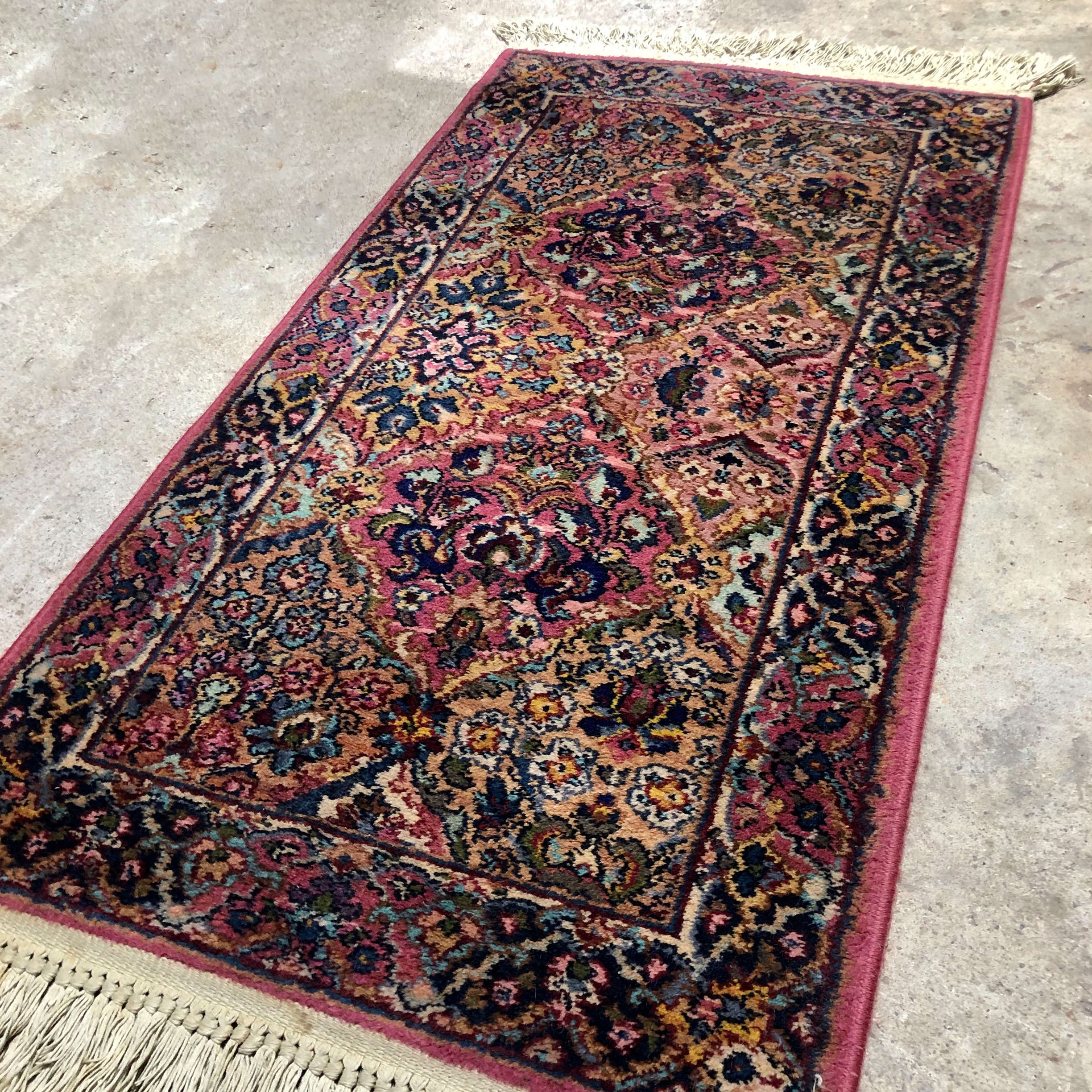 Vintage Karastan Kirman 717 Wool Area Rug 2x4 - Scranton Antiques Vintage Karastan Kirman 717 Wool Area Rug 2x4 - Scranton Antiques