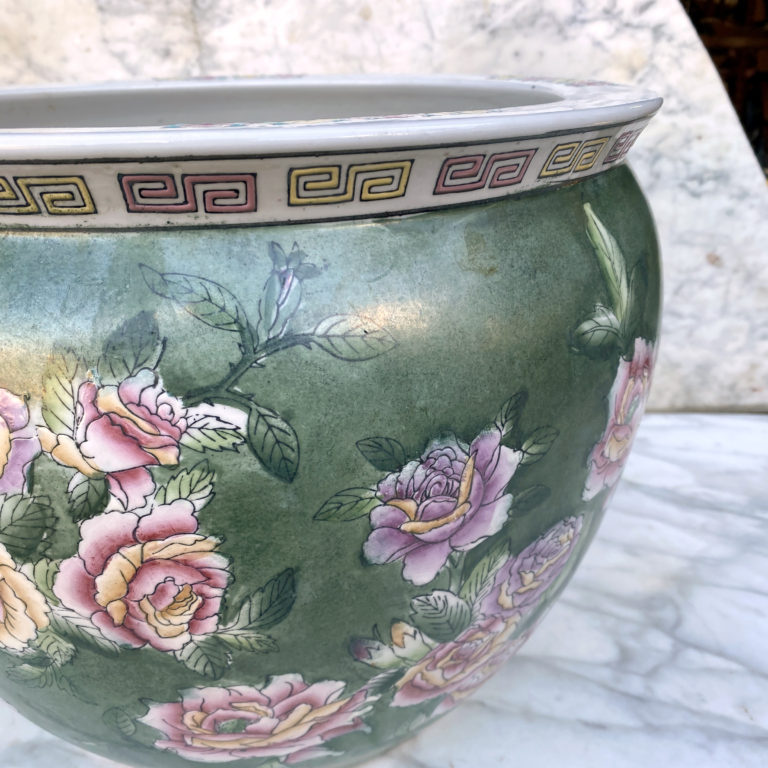 Vintage Chinese Porcelain Green Floral Jardiniere Planter - Scranton ... Vintage Chinese Porcelain Green Floral Jardiniere Planter - Scranton ...