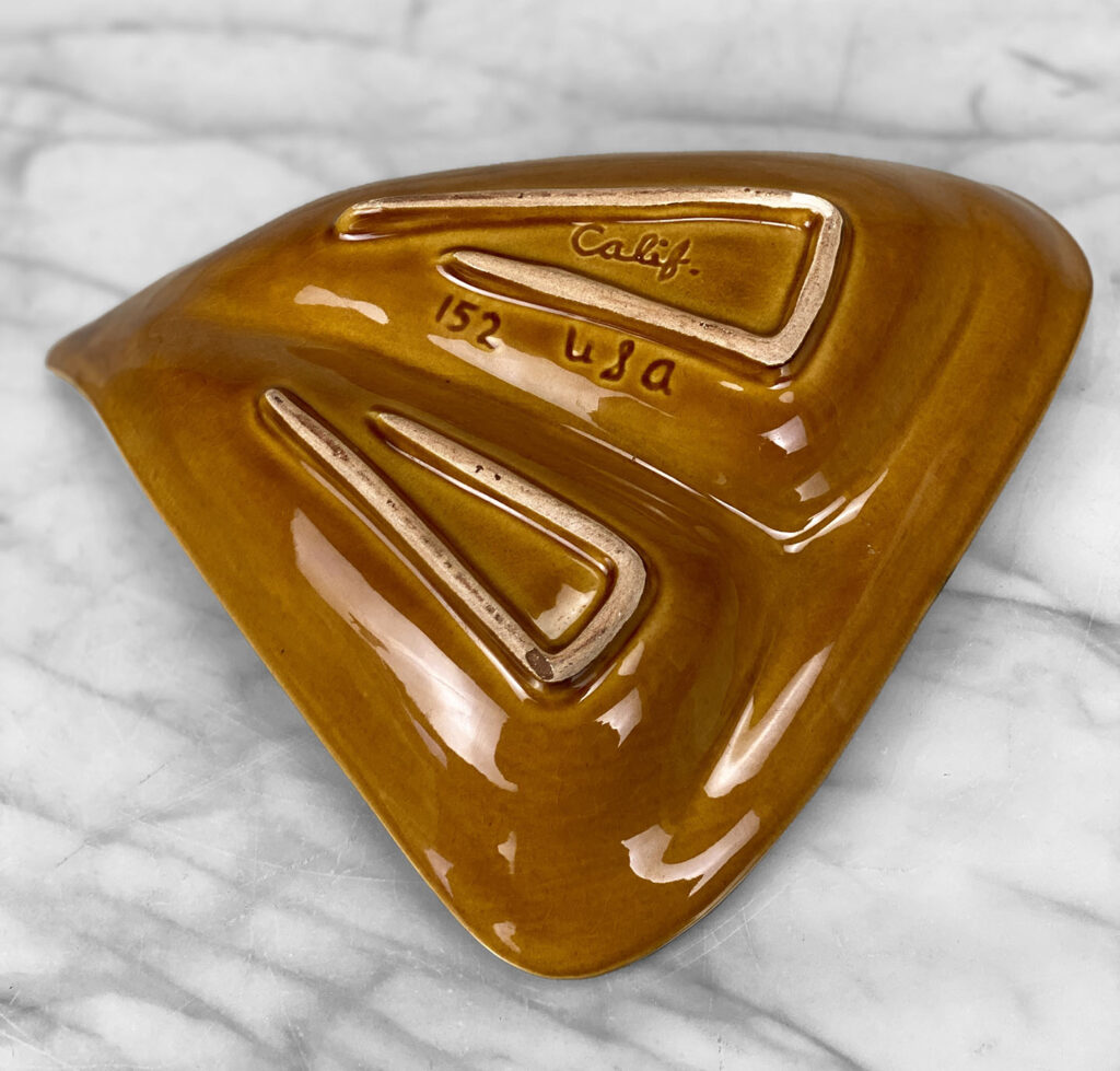 Mid-Century Atomic Orange California Pottery Sculpted Ashtray ...