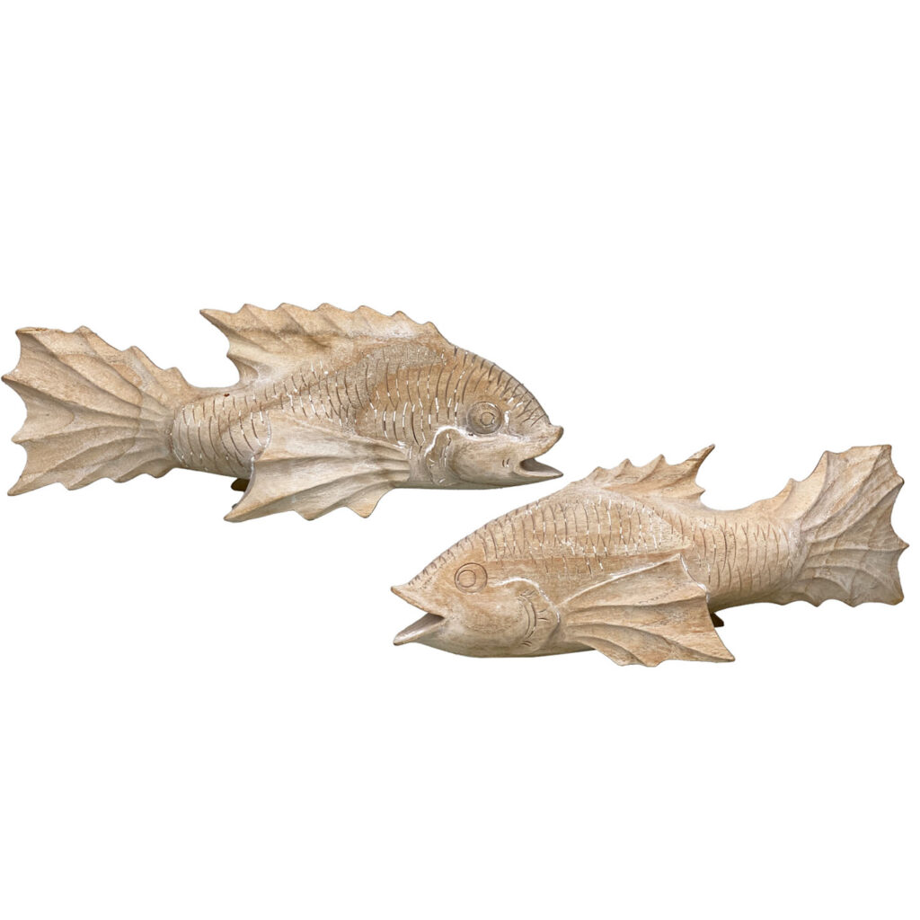 Vintage Teak Japanese Koi Fish Carved Sculpture – A Pair – Scranton ...