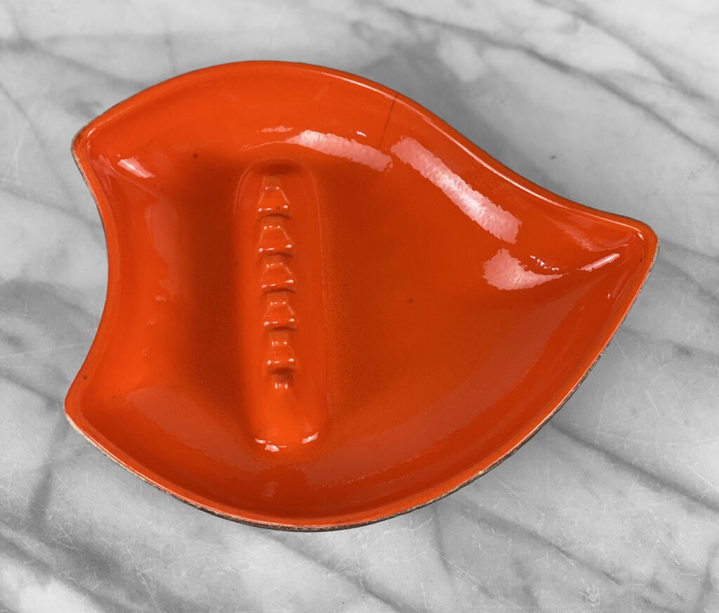 Mid-Century Atomic California Pottery Sculpted Orange Porcelain Ashtray ...
