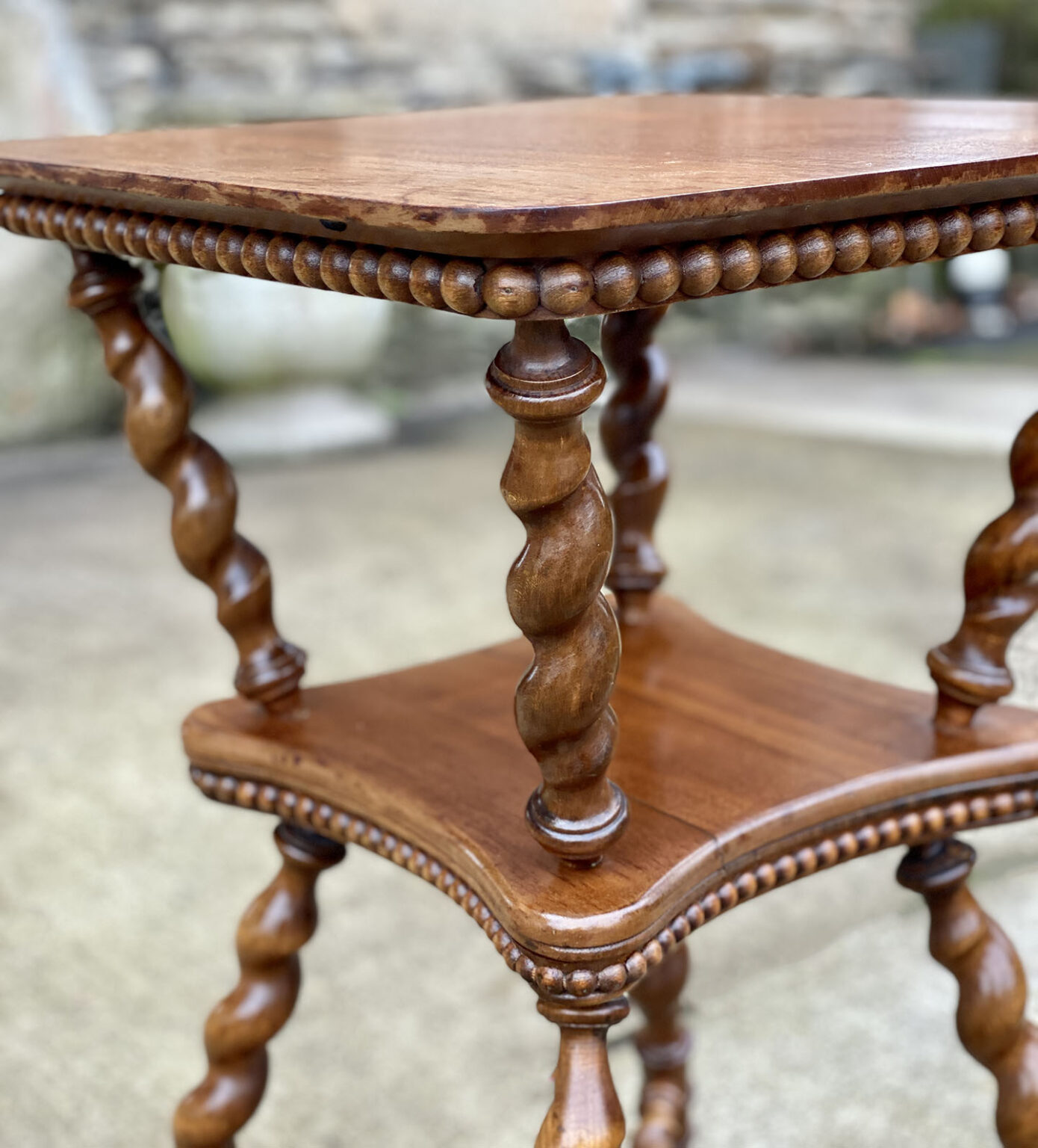 Antique Victorian Walnut Barley Twist Leg Plant Stand Side Parlor Table ...