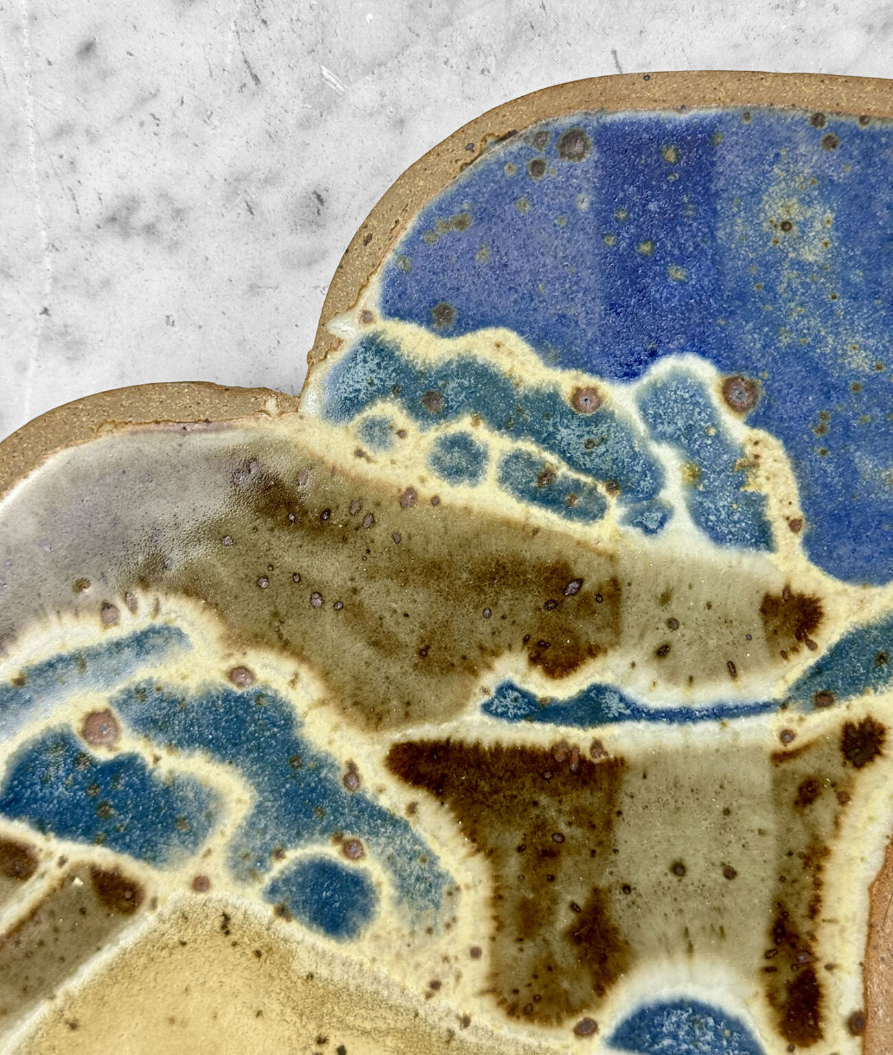 Vintage Abstract Stoneware Glazed Art Pottery Wall Hanging Mirror ...