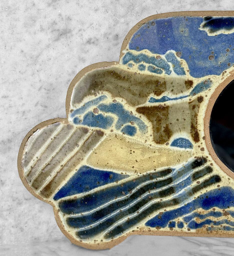 Vintage Abstract Stoneware Glazed Art Pottery Wall Hanging Mirror ...