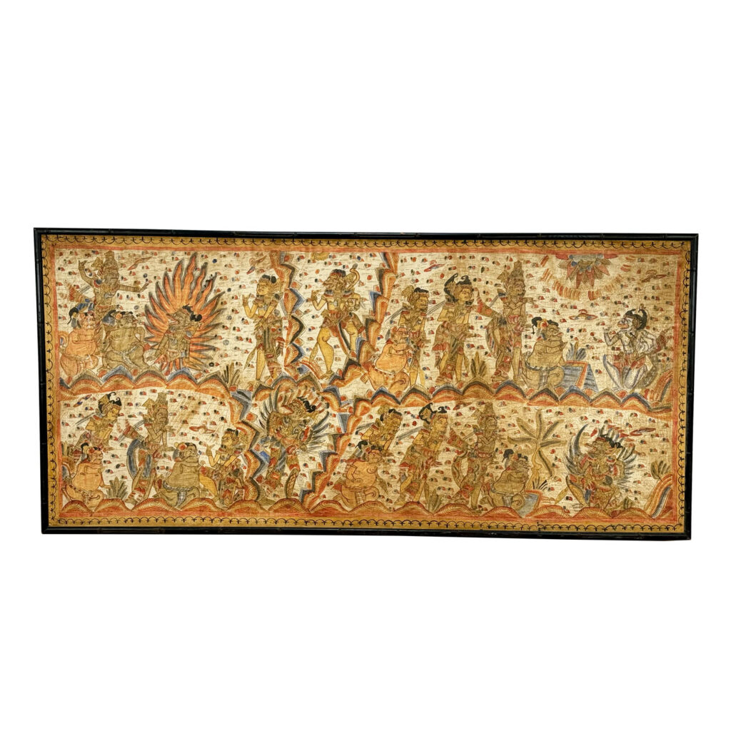 Vintage Balinese Kamasan Hindu Temple Mural Art Cloth Painting – 76 ...