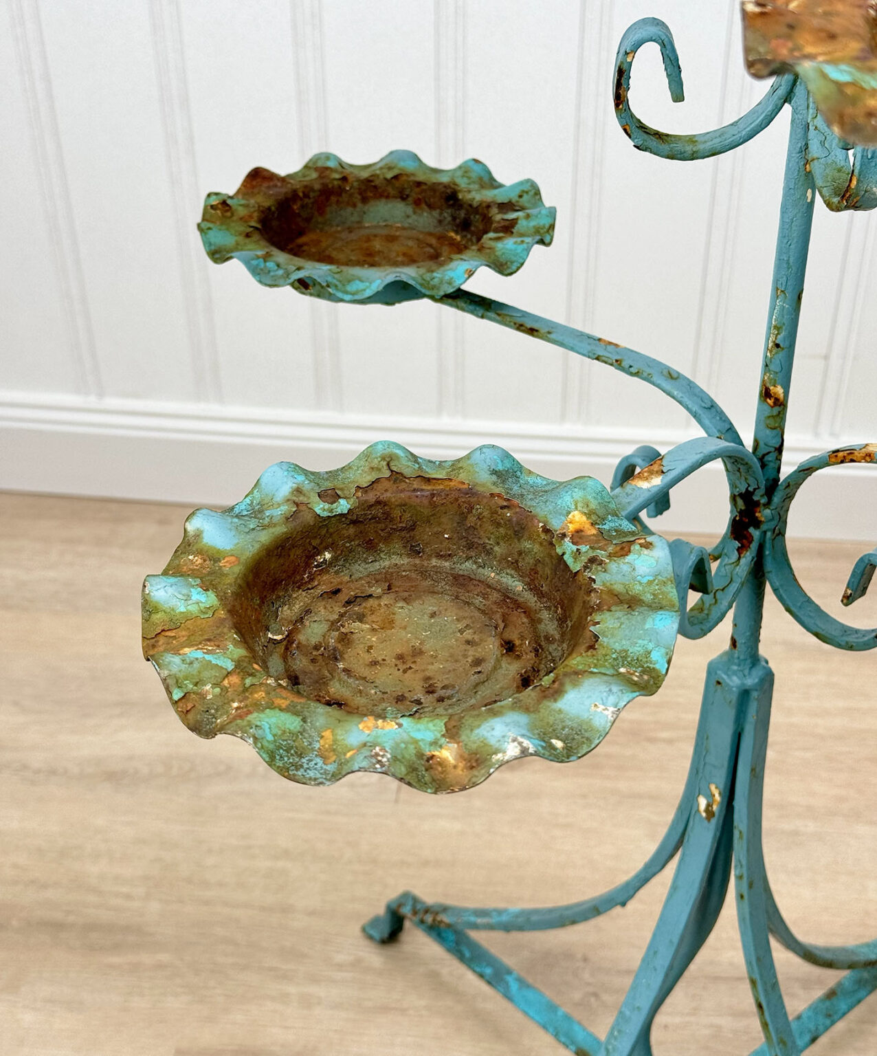 Antique Victorian Wrought Iron Verdigris 7-Tier Outdoor Garden Plant ...
