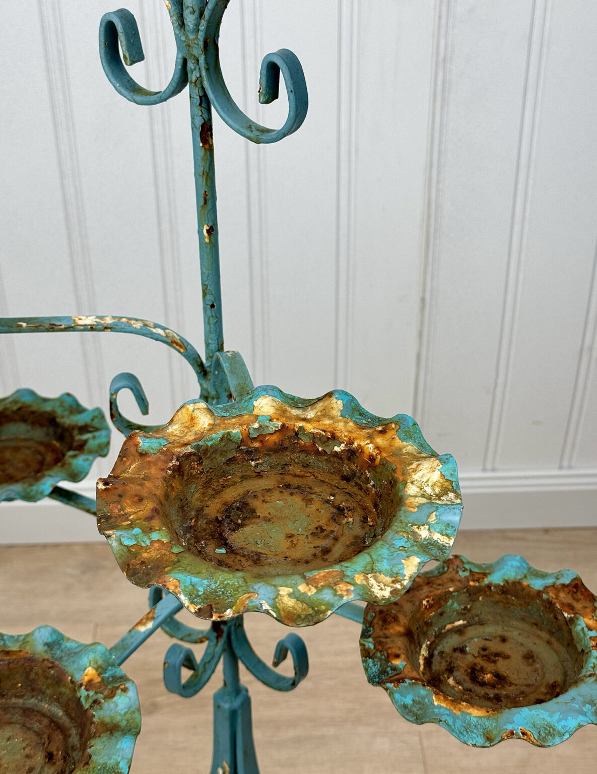 Antique Victorian Wrought Iron Verdigris 7-Tier Outdoor Garden Plant ...