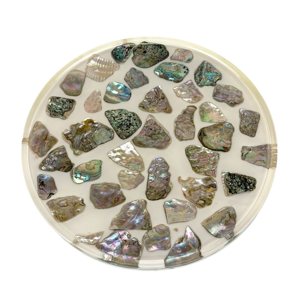 Vintage Hollywood Regency Abalone Shell & Lucite Lazy Susan Serving ...