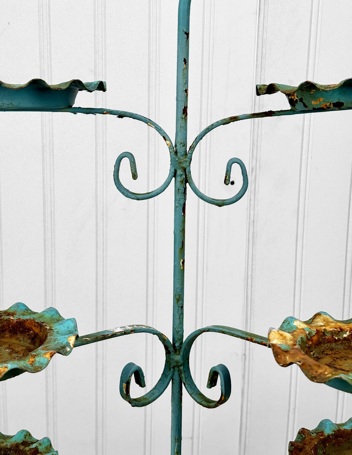 Antique Victorian Wrought Iron Verdigris 7-Tier Outdoor Garden Plant ...