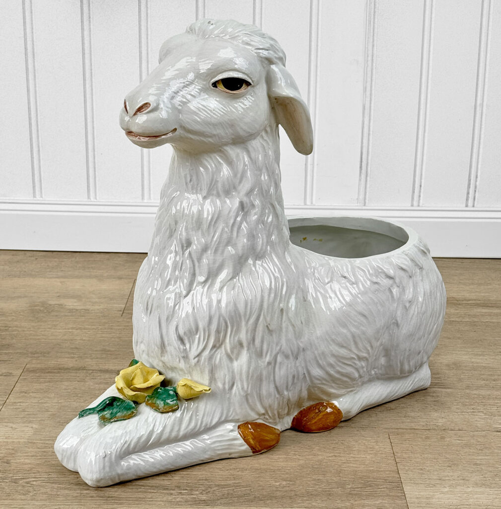 Vintage Large Italian Hollywood Regency Porcelain Alpaca Llama Planter ...