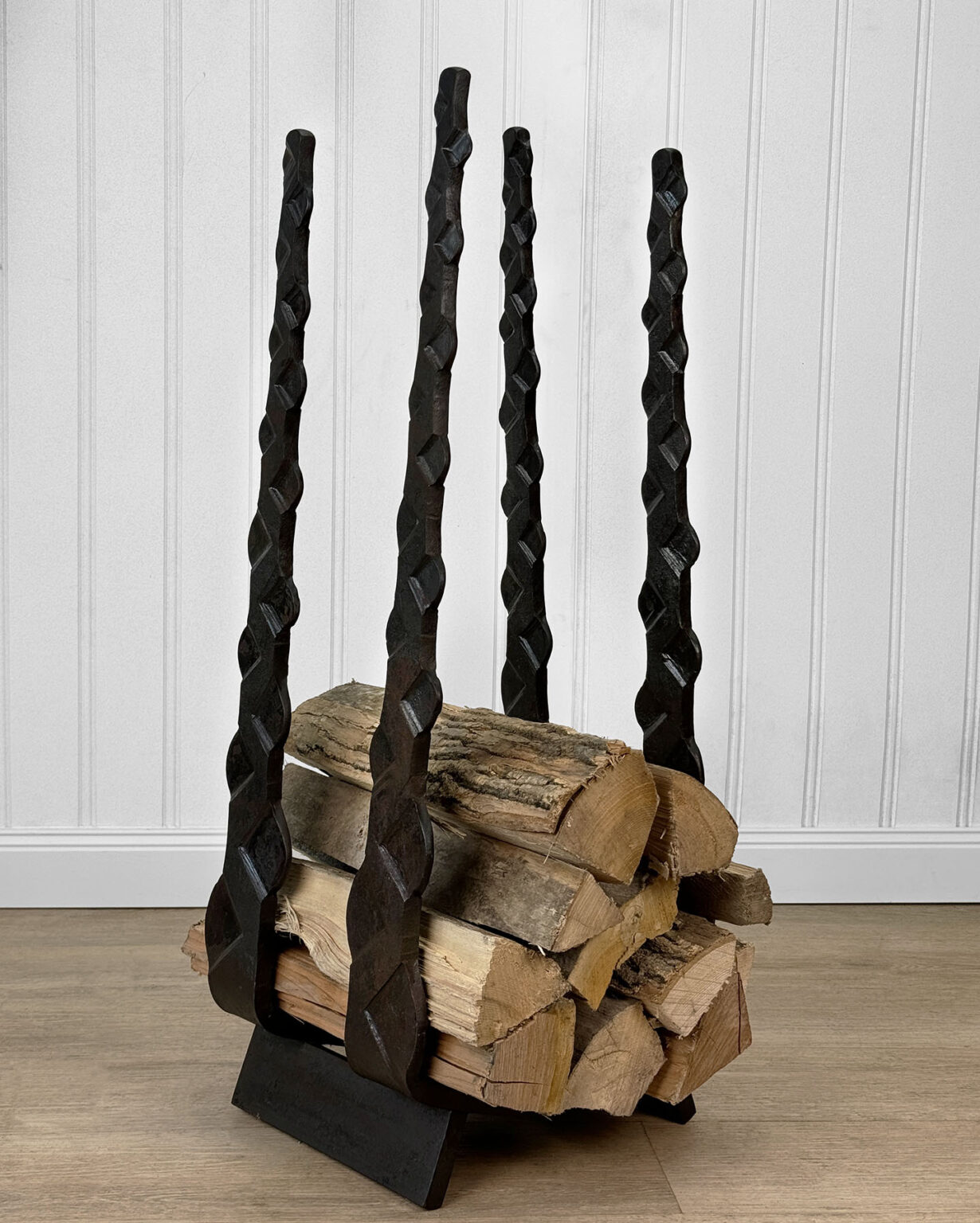 Vintage Brutalist Forged Iron Fireplace Stand Log Holder – Scranton ...