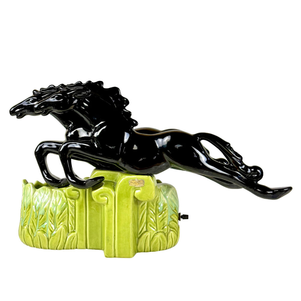 Mid-Century Art Deco Royal Haeger Double Stallion Horse TV Lamp ...