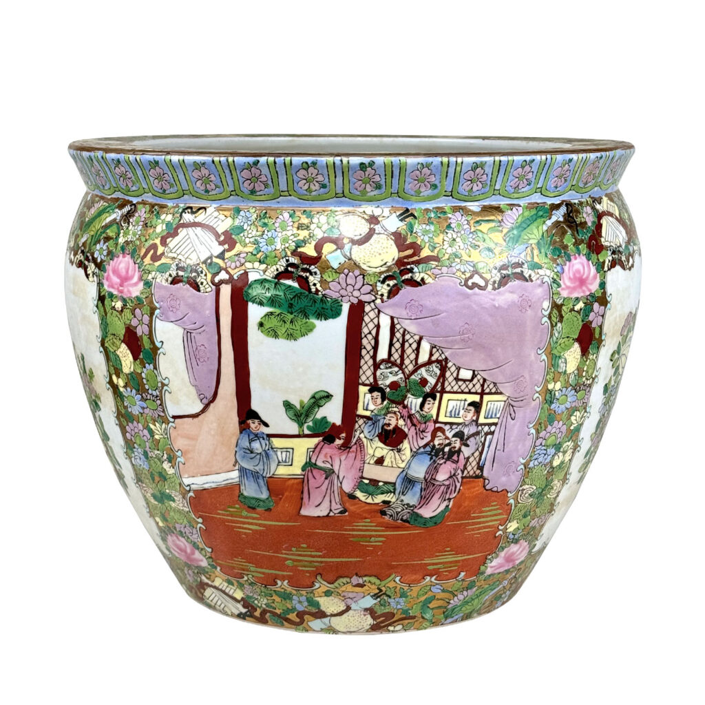 Vintage Large Chinese Famille Rose Emperor Motif Jardiniere Planter ...