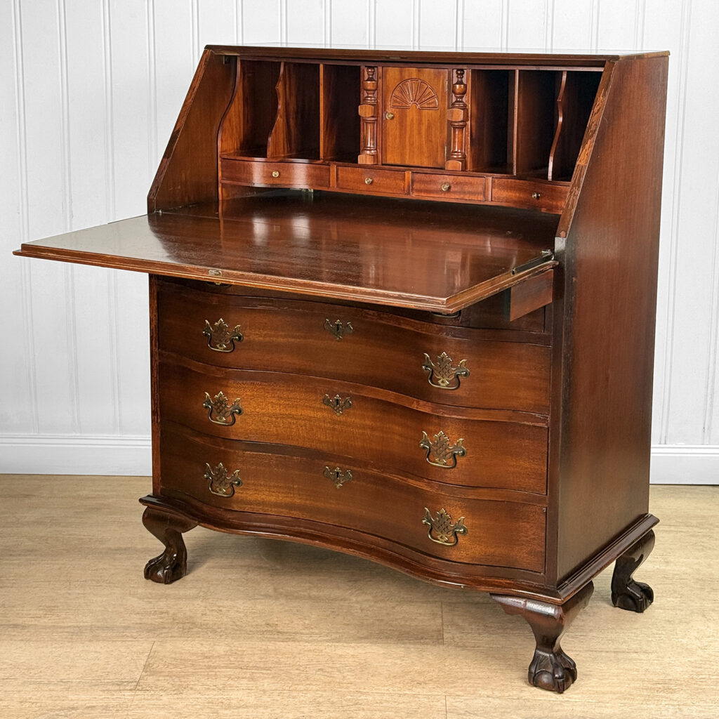 Antique Chippendale Mahogany Oxbow Drop Front Secretary Desk – Scranton ...